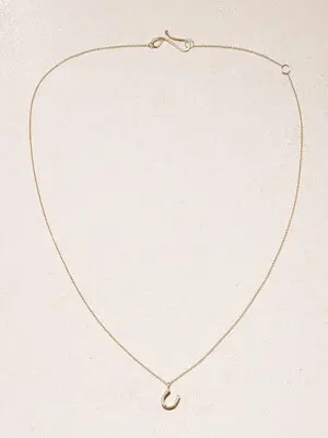 MELISSA JOY MANNING 14-karat Recycled Diamond Horseshoe Necklace