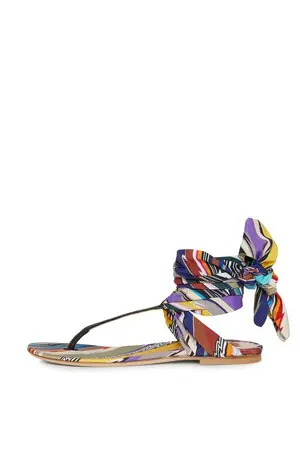 Missoni Satin Patterned Print Sandals - Multicolor