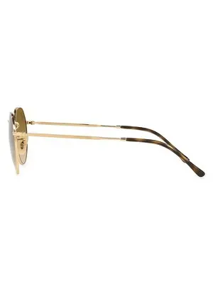 Ray-ban Rb3565 Jack 51mm Round Sunglasses - Gold Flash