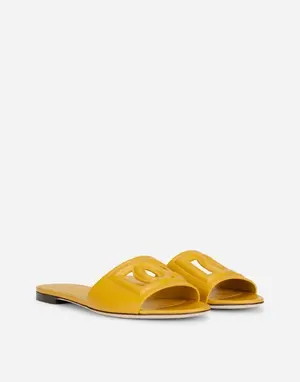 Dolce & Gabbana Calfskin Sliders - Yellow