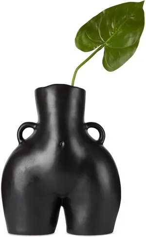 Anissa Kermiche Anissa Kermiche Black Ceramic Love Handles Vase - Black Matte