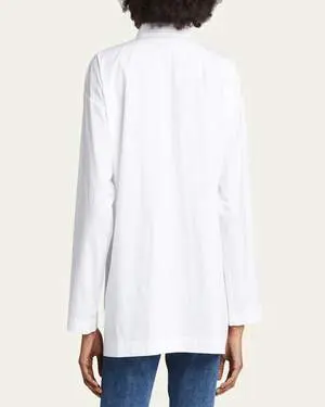 Eskandar Slim A-line Two Collar Shirt - White