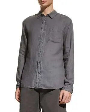 Vince Men & Apos;s Linen Sport Shirt Abyss