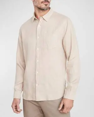 Vince Men & Apos;s Linen Sport Shirt Beach Sand