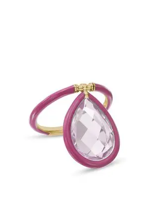 NINA RUNSDORF 18k Rose Gold Rose Quartz Flip Ring Rose Gold