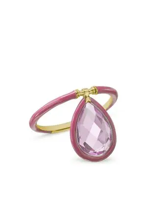 NINA RUNSDORF Nina Runsdorf 18k Rose Gold Rose Quartz Flip Ring Rose Gold