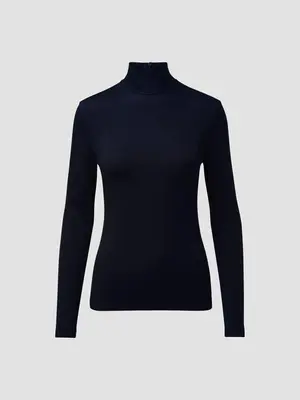 Akris Turtleneck Back Zip Top - Black