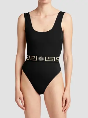 Versace Greek Key Belt One-piece Swimsuit