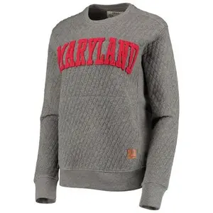 PRESSBOX Maryland Terrapins Moose Applique Quilted Pullover Sweatshirt