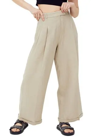 Free People Lyla Wide Leg Linen Pants