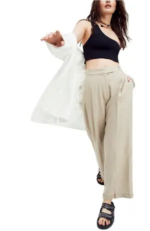 Free People Lyla Wide Leg Linen Pants