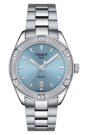 TISSOT Pr 100 Classic Stainless Steel Bracelet Watch - Blue