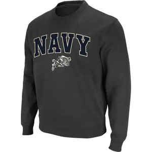 COLOSSEUM Navy Midshipmen Arch & Logo Crew Neck Sweatshirt