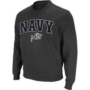 COLOSSEUM Navy Midshipmen Arch & Logo Crew Neck Sweatshirt