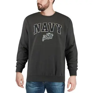 COLOSSEUM Navy Midshipmen Arch & Logo Crew Neck Sweatshirt