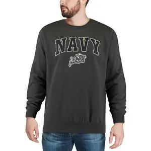 COLOSSEUM Navy Midshipmen Arch & Logo Crew Neck Sweatshirt