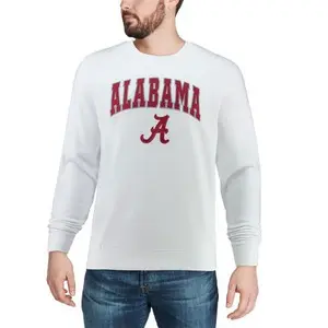 COLOSSEUM Alabama Crimson Tide Arch & Logo Crew Neck Sweatshirt - White