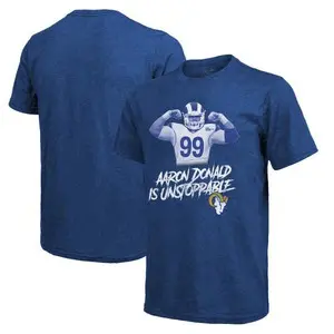 MAJESTIC THREADS Aaron Donald Los Angeles Rams Tri-blend Player Graphic T-shirt - Royal