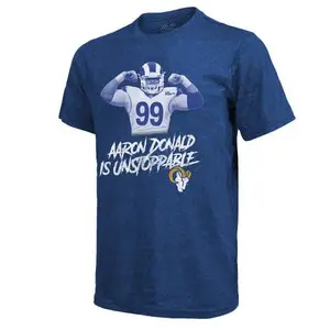 MAJESTIC THREADS Aaron Donald Los Angeles Rams Tri-blend Player Graphic T-shirt
