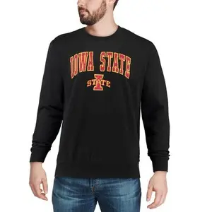 COLOSSEUM Iowa State Cyclones Arch & Logo Crew Neck Sweatshirt - Black