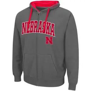COLOSSEUM Nebraska Huskers Big & Tall Full-zip Hoodie - Charcoal