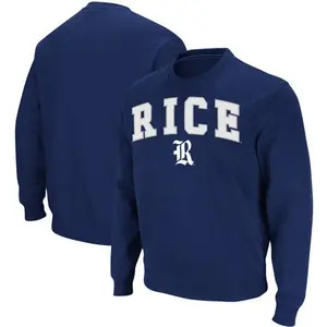 COLOSSEUM Rice Owls Arch & Logo Tackle Twill Pullover Sweatshirt - Navy