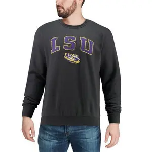 COLOSSEUM Lsu Tigers Arch & Logo Crew Neck Sweatshirt