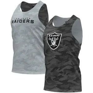 FOCO Gray Las Vegas Raiders Reversible Mesh Tank Top - Black