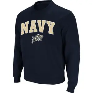 COLOSSEUM Midshipmen Arch & Logo Crew Neck Sweatshirt - Navy