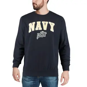 COLOSSEUM Midshipmen Arch & Logo Crew Neck Sweatshirt - Navy