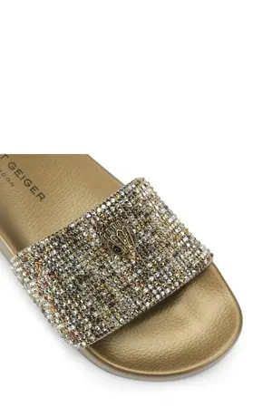 Kurt Geiger Meena Eagle Glitter Slide Sandal - Rust/copper