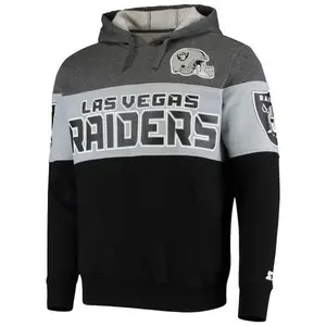 STARTER Heathered Gray/silver Las Vegas Raiders Extreme Fireballer Pullover Hoodie