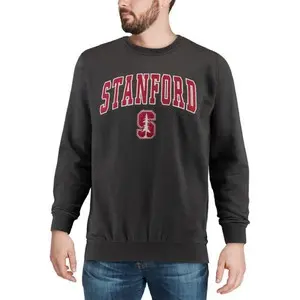 COLOSSEUM Stanford Cardinal Arch & Logo Crew Neck Sweatshirt - Charcoal