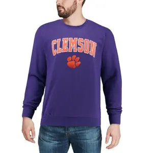 COLOSSEUM Clemson Tigers Arch & Logo Crew Neck Sweatshirt