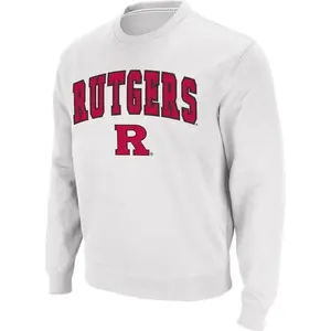 COLOSSEUM Rutgers Scarlet Knights Arch & Logo Crew Neck Sweatshirt - White