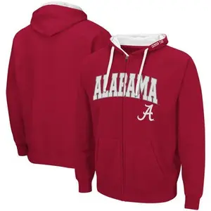 COLOSSEUM Alabama Tide Big & Tall Full-zip Hoodie - Crimson