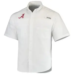 Columbia Alabama Crimson Tide Pfg Tamiami Shirt - White