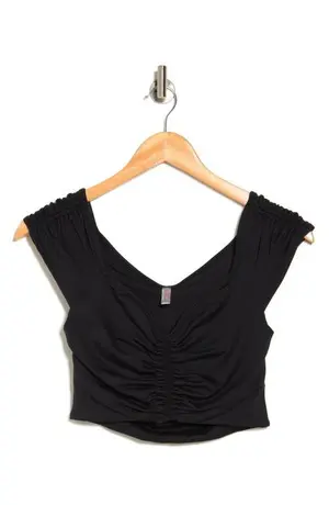 Free People Breathe Deeper Crop Top - Black