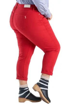 SLINK JEANS High-waisted Boyfriend Jeans - Dark Pink
