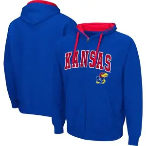 COLOSSEUM Kansas Jayhawks Big & Tall Full-zip Hoodie - Royal