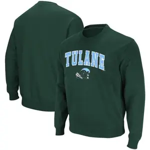 COLOSSEUM Tulane Wave Arch & Logo Tackle Twill Pullover Sweatshirt - Green