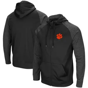 COLOSSEUM Clemson Tigers Raglan Full-zip Hoodie - Black
