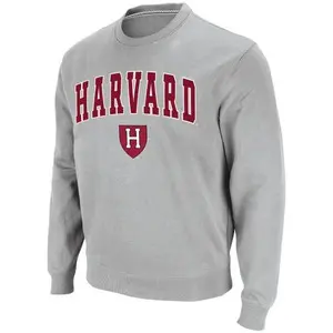 COLOSSEUM Harvard Crimson Team Arch & Logo Tackle Twill Pullover Sweatshirt