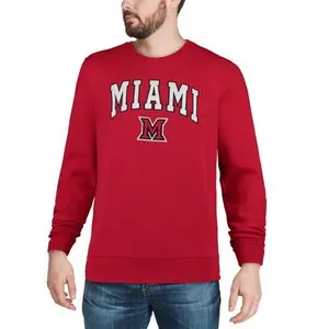 COLOSSEUM Miami University Redhawks Arch & Logo Crew Neck Sweatshirt
