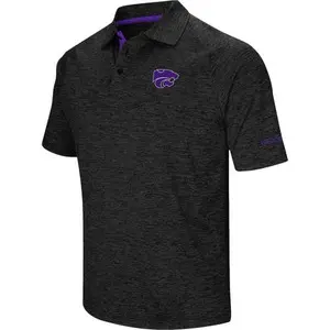 COLOSSEUM Black Kansas State Wildcats Down Swing Polo - Heather Black