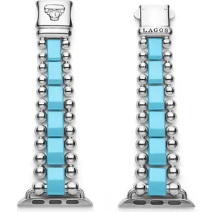 Lagos Smart Caviar Ceramic And Stainless Steel Apple Watch® Band - Blue Ceramic