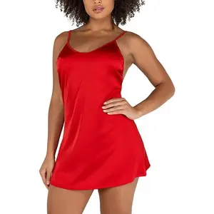 ROMA CONFIDENTIAL Satin Chemise Red