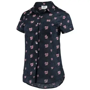 FOCO Washington Nationals Floral Button Up Shirt