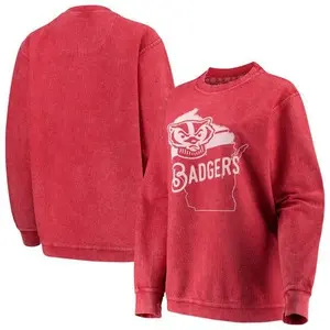 PRESSBOX Wisconsin Badgers Corduroy Crewneck Sweatshirt
