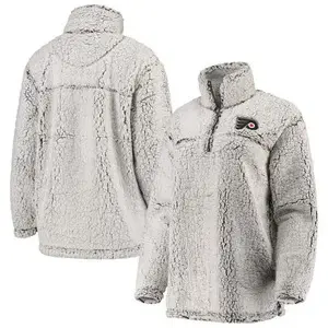 G-III 4HER BY CARL BANKS Philadelphia Flyers Sherpa Quarter-zip Pullover Jacket - Gray